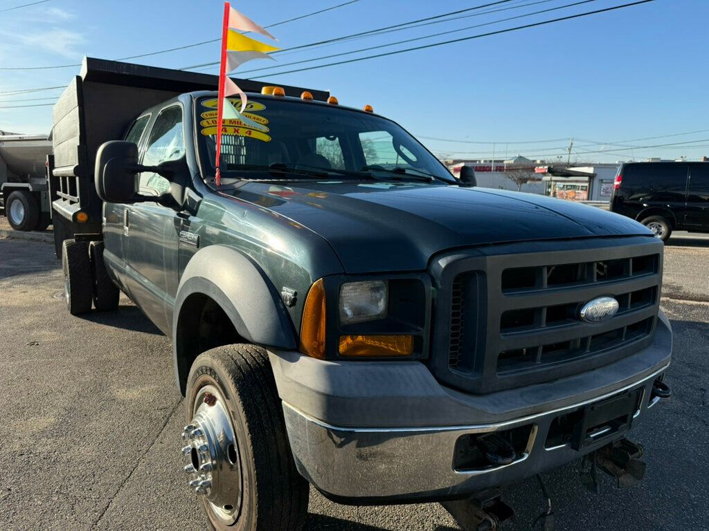 2006 Used Ford F450 SD CREW CAB MASON DUMP TRUCK 4X4 WITH PLOW LOW ...
