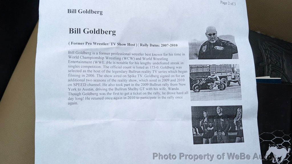 2007 Used Ford Mustang Supercharged, Bill Goldberg's Bull Run Car at ...